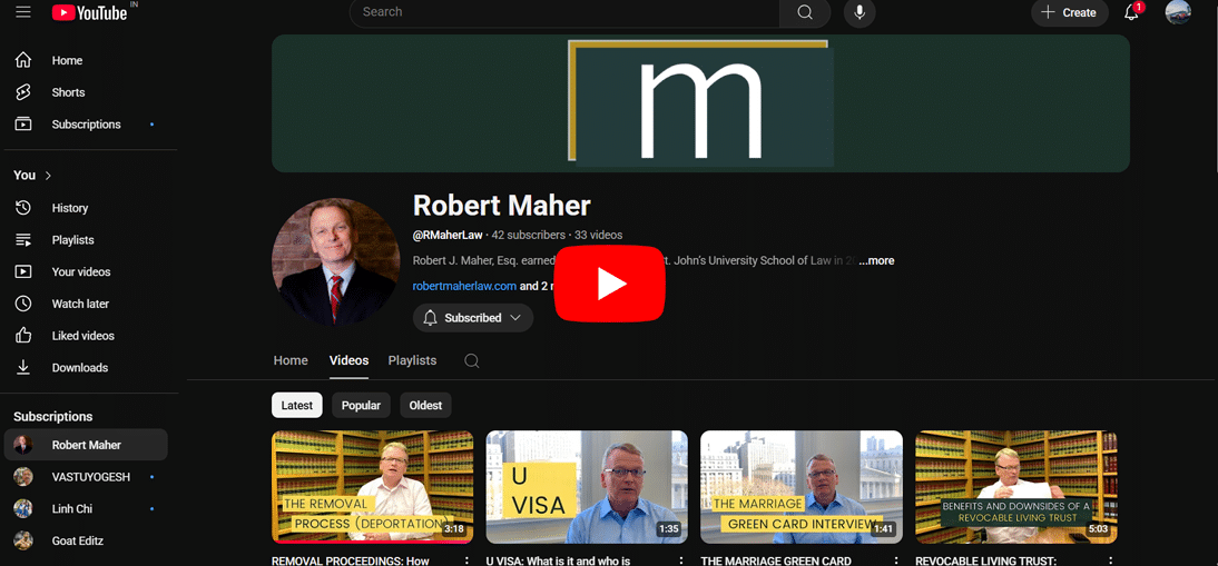 homepage-video - Law Office of Robert J. Maher, PC